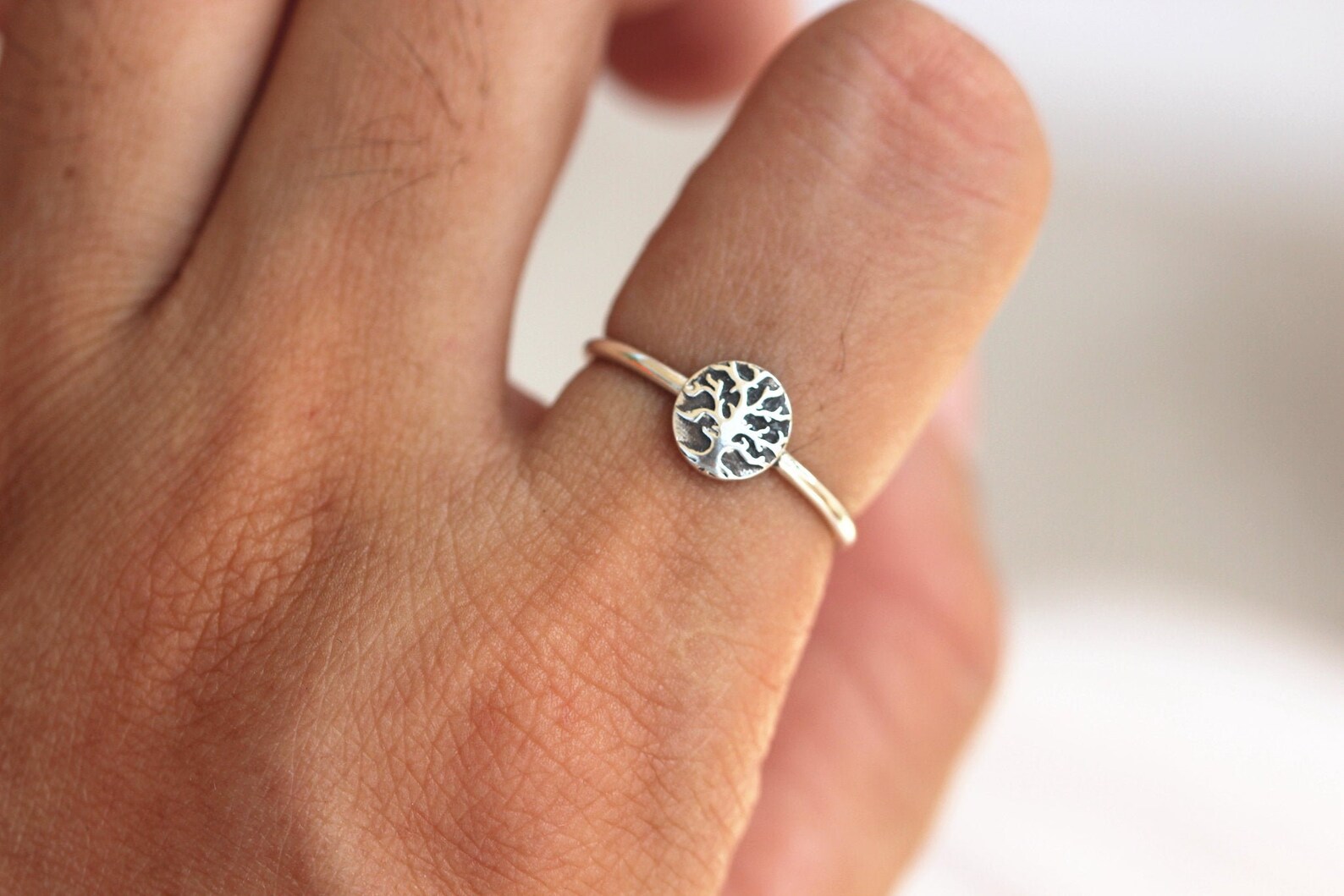 Tree Ringfamily Tree Ring Tree of Life Ringsilver | Etsy