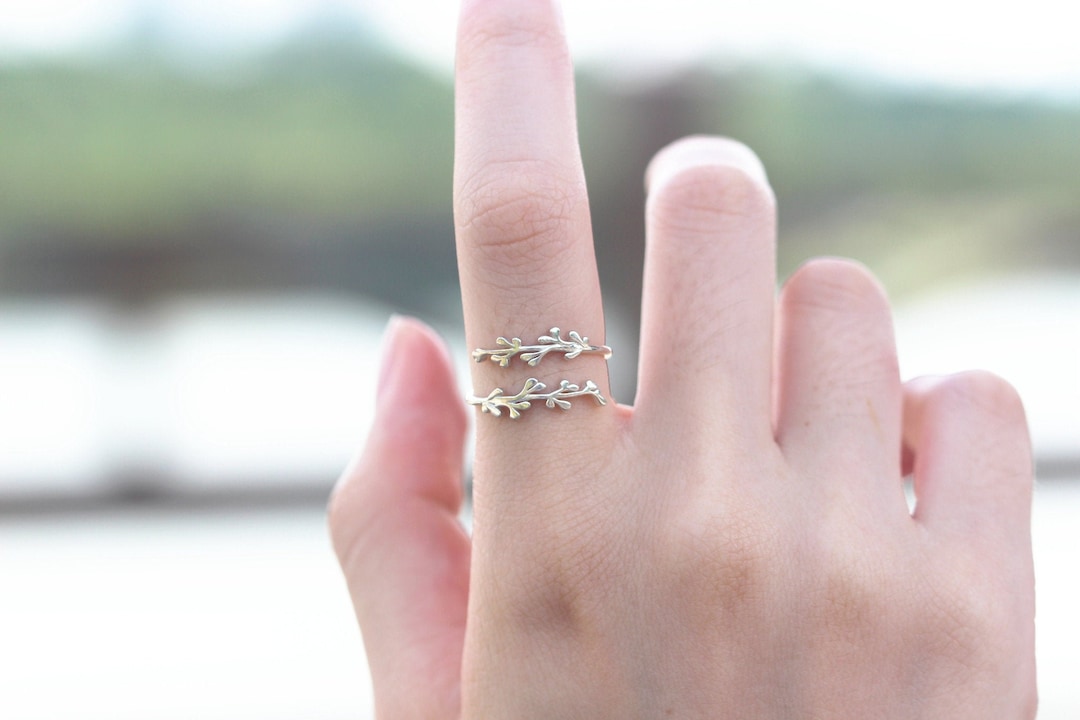 925 Silver Tree Branch Plant Ring,laurel Leaf Ring,silver Leaves Ring ...
