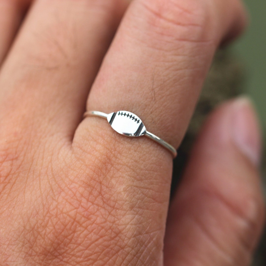 Sterling Silver Football Ring,silver Football American Ring,ball ...