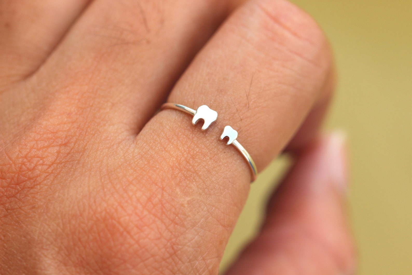 Tooth Ring in Sterling Silverteeth Tooth Jewelryadjustable - Etsy Canada