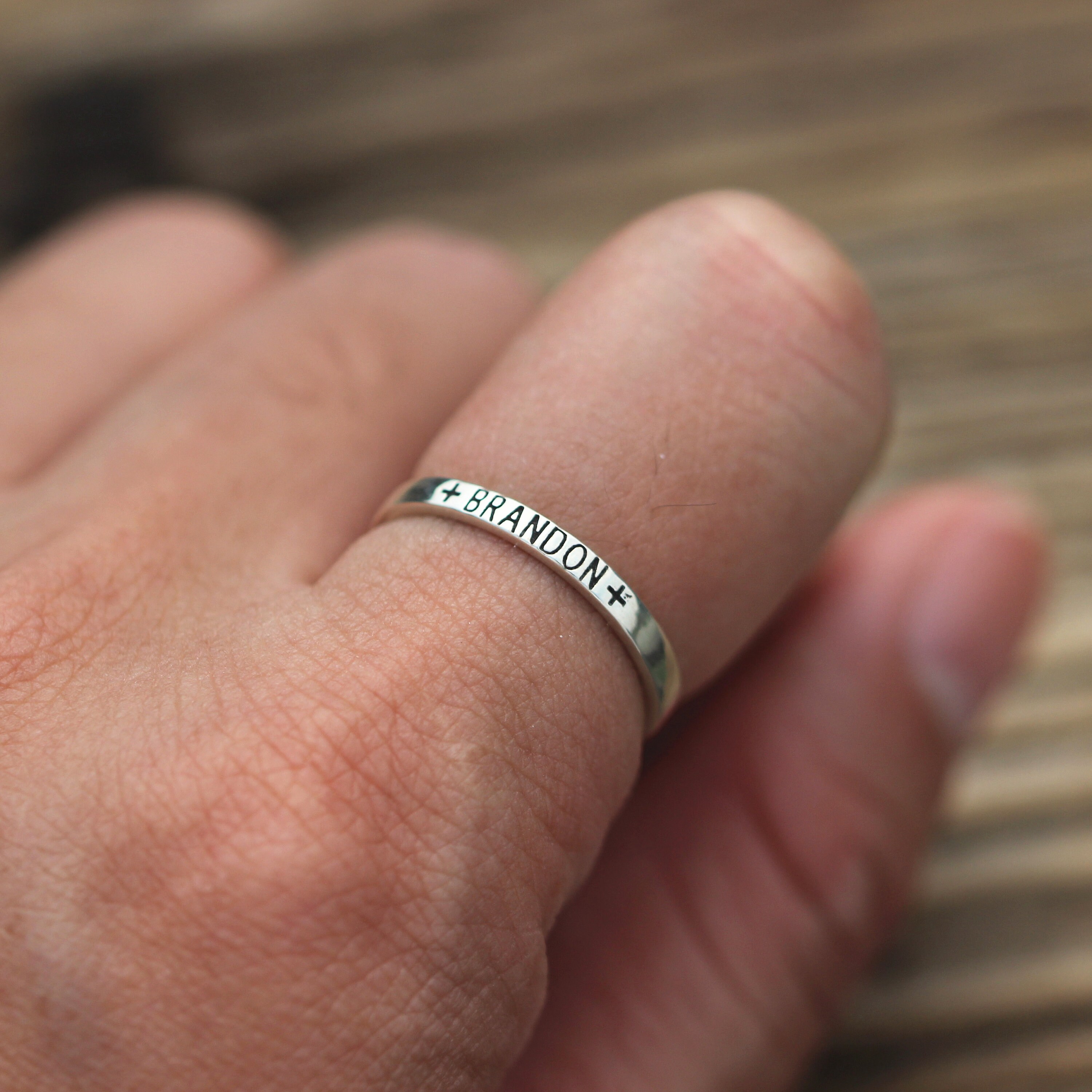 Dainty Custom Name Ringcustom Word Ring silver Personalized - Etsy