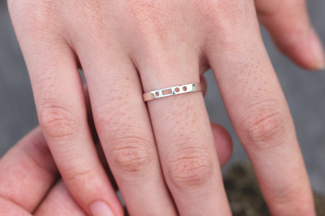 Custom Morse Code Ring,personalized Secret Message Ring,sterling Silver ...