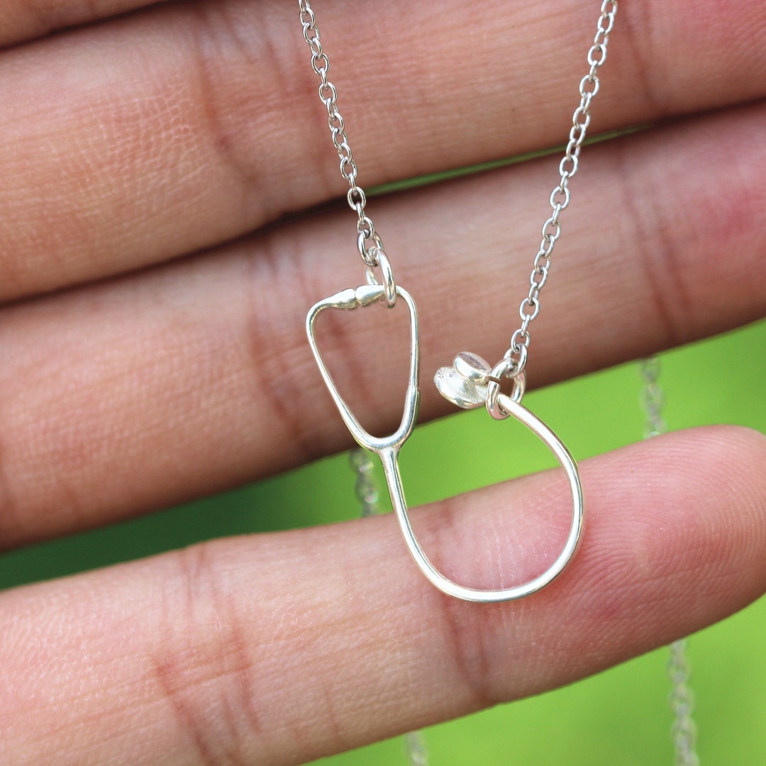 925 Silver Stethoscope Heart Necklace,medical Jewelry,nurse Jewelry ...