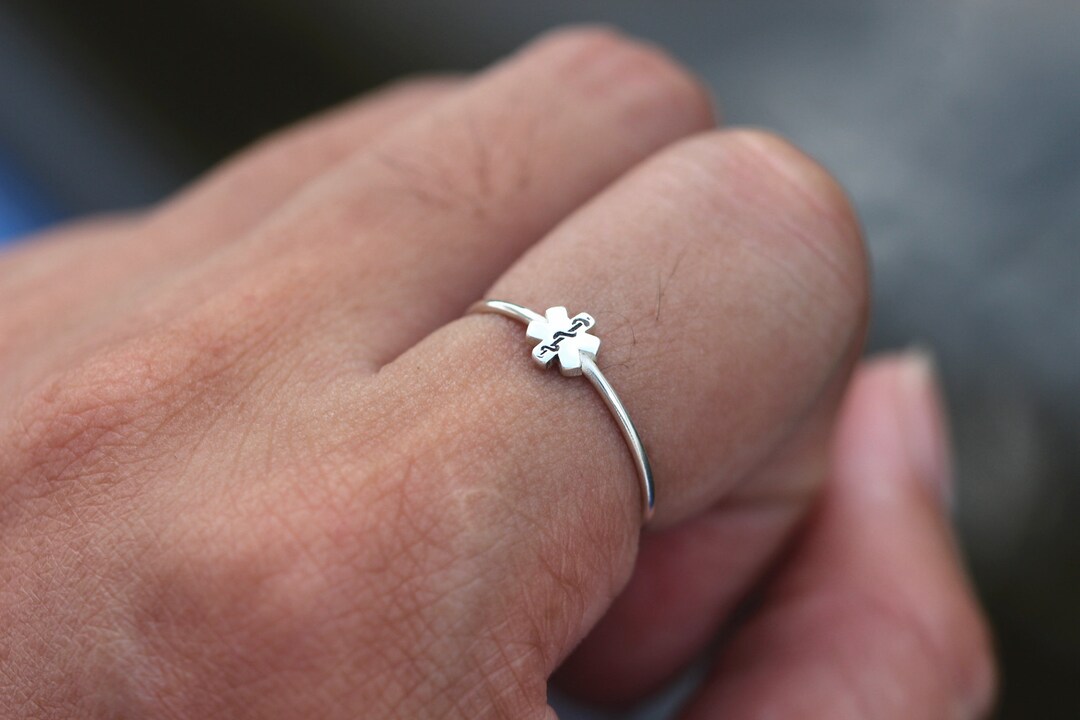 Sterling Silver Medical Alert Ring: Diabetic Emergency ID Jewelry - Etsy