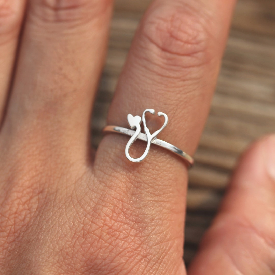925 Silver Stethoscope Ring,medical Student Gift,nurse Gift,doctor Gift ...