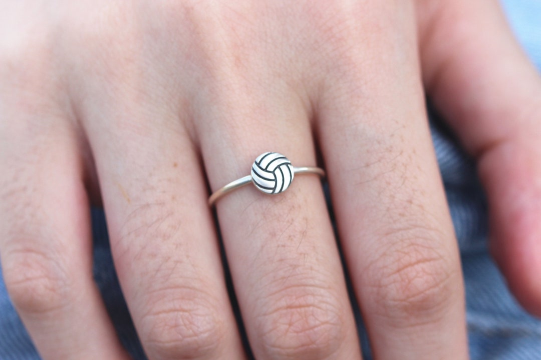 Volleyball Ring,dainty Ball Ring,volleyball,player Jewelry,solid 925 ...