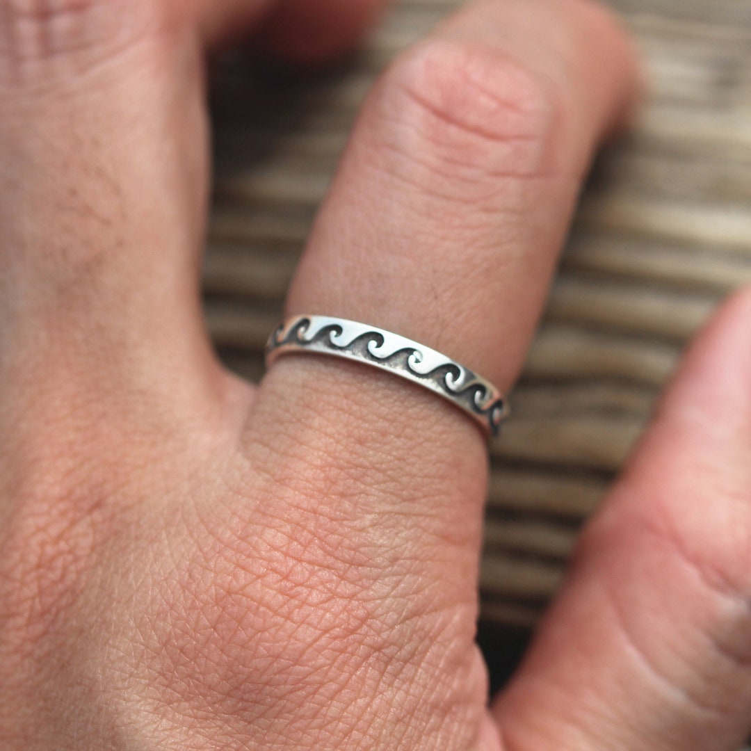 Sterling Silver Wave Ring,water Wave Ring,ocean Waves Ring,silver Wave ...