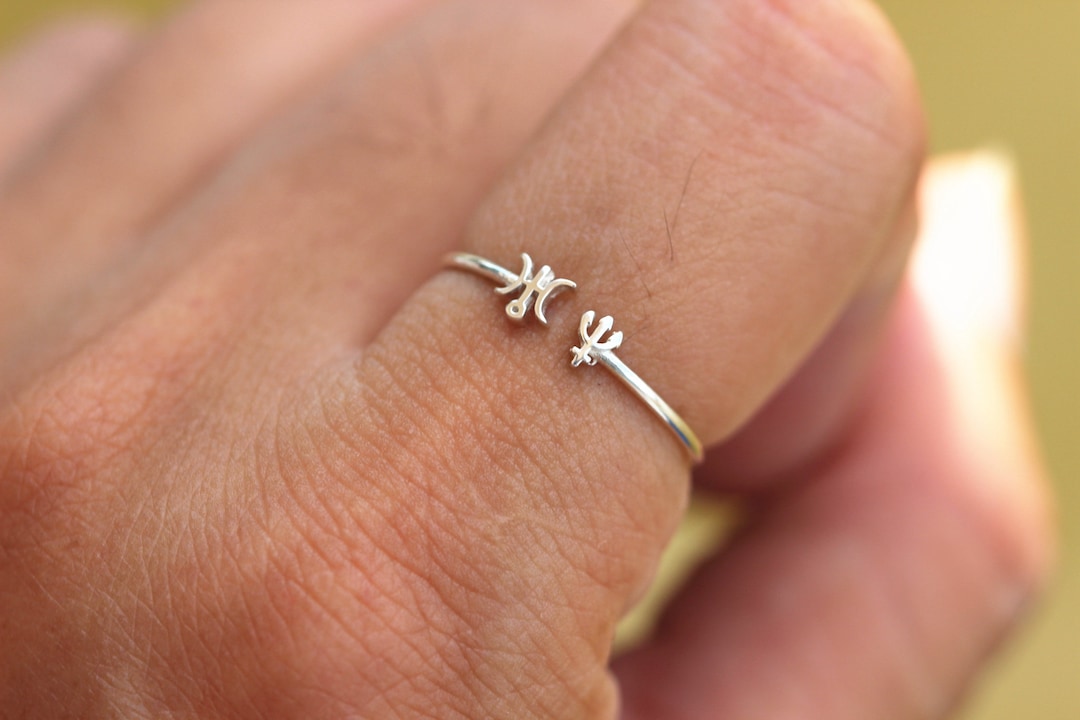 Sterling Silver Planet Symbol Ring: Custom Solar System Jewelry - Etsy