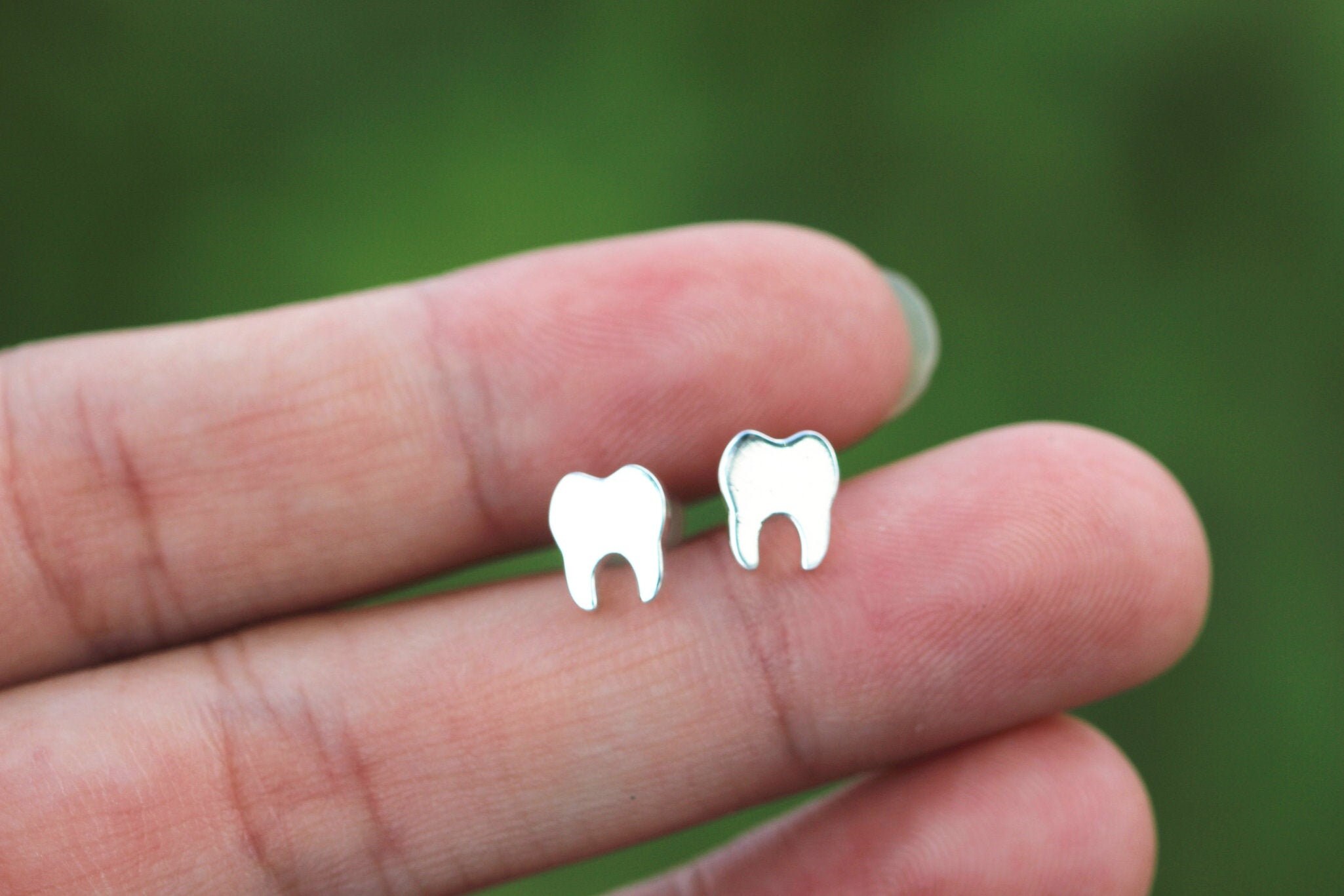 925 Silver Tooth Stud Earrings Dental Hygienist Gift Idea - Etsy Canada