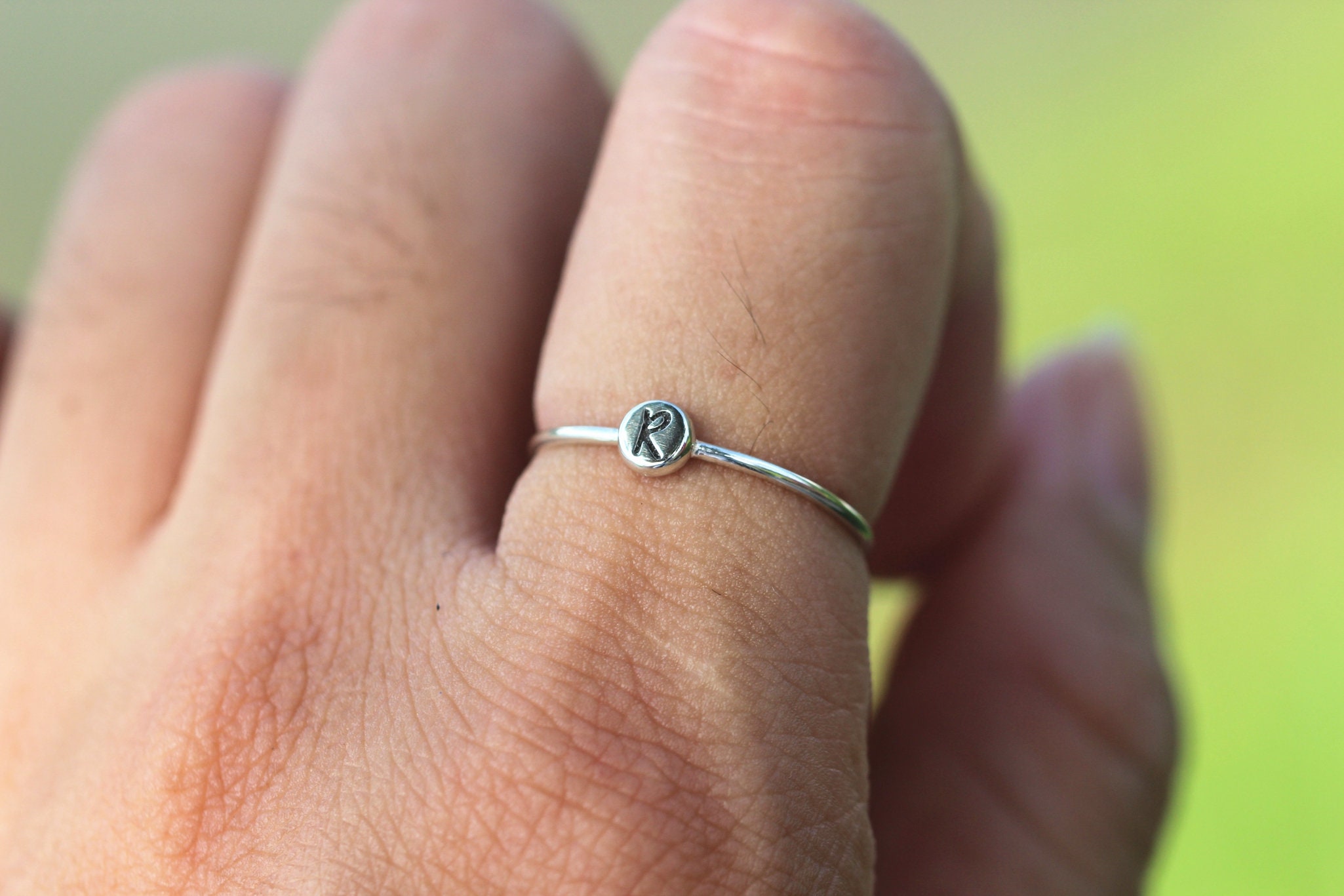 925 Silver Custom Initial Ringletter Ringsilver Letter - Etsy