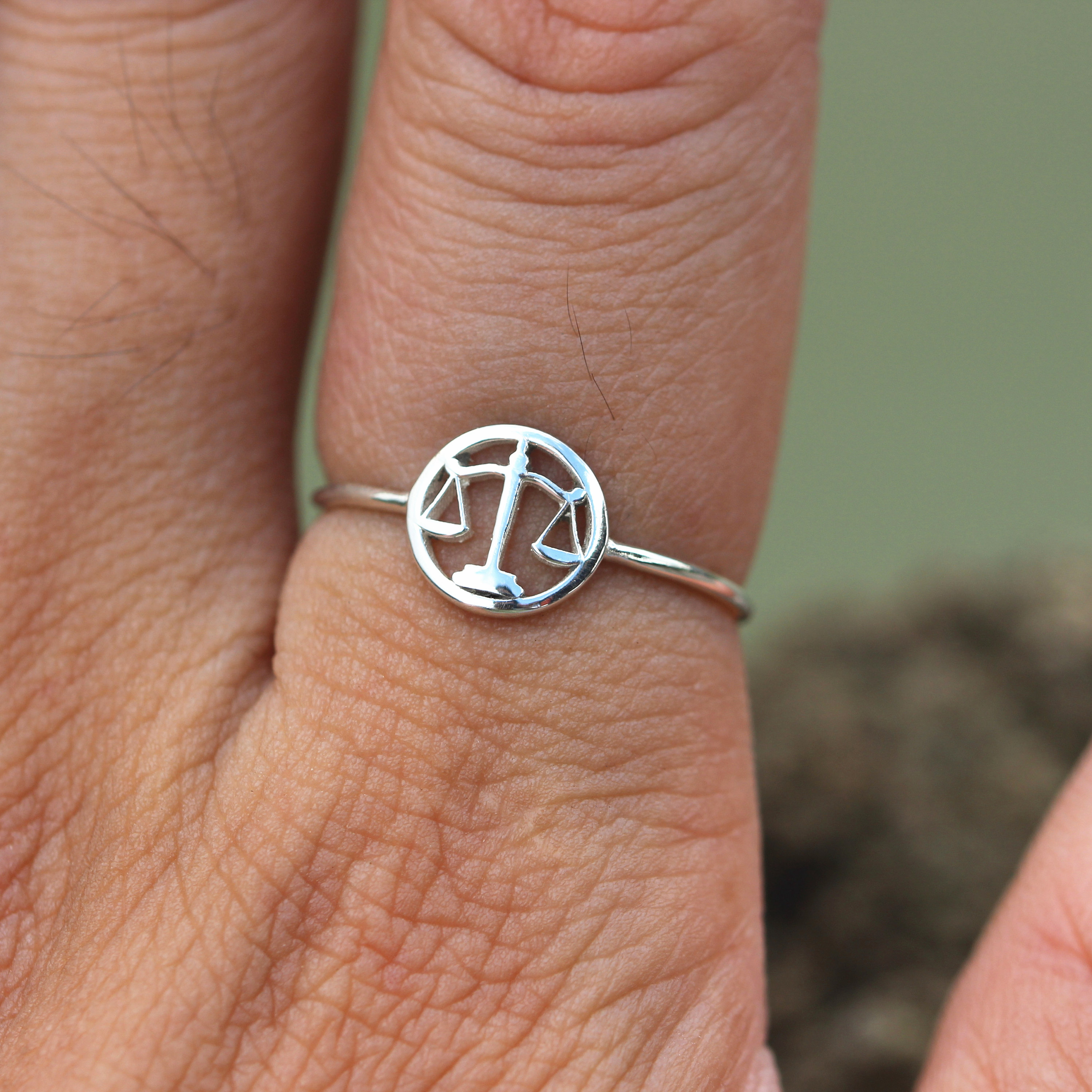 Sterling silver libra ringzodiac ringzodiac jewelrysilver | Etsy