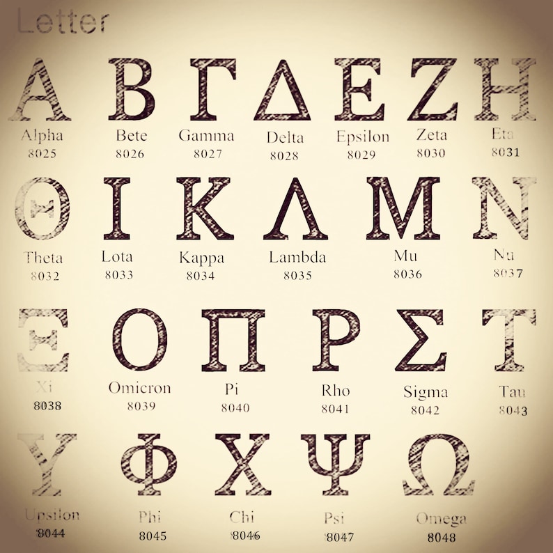 925 Silver Initial Necklacesingle Greek Necklacegreek Letter - Etsy
