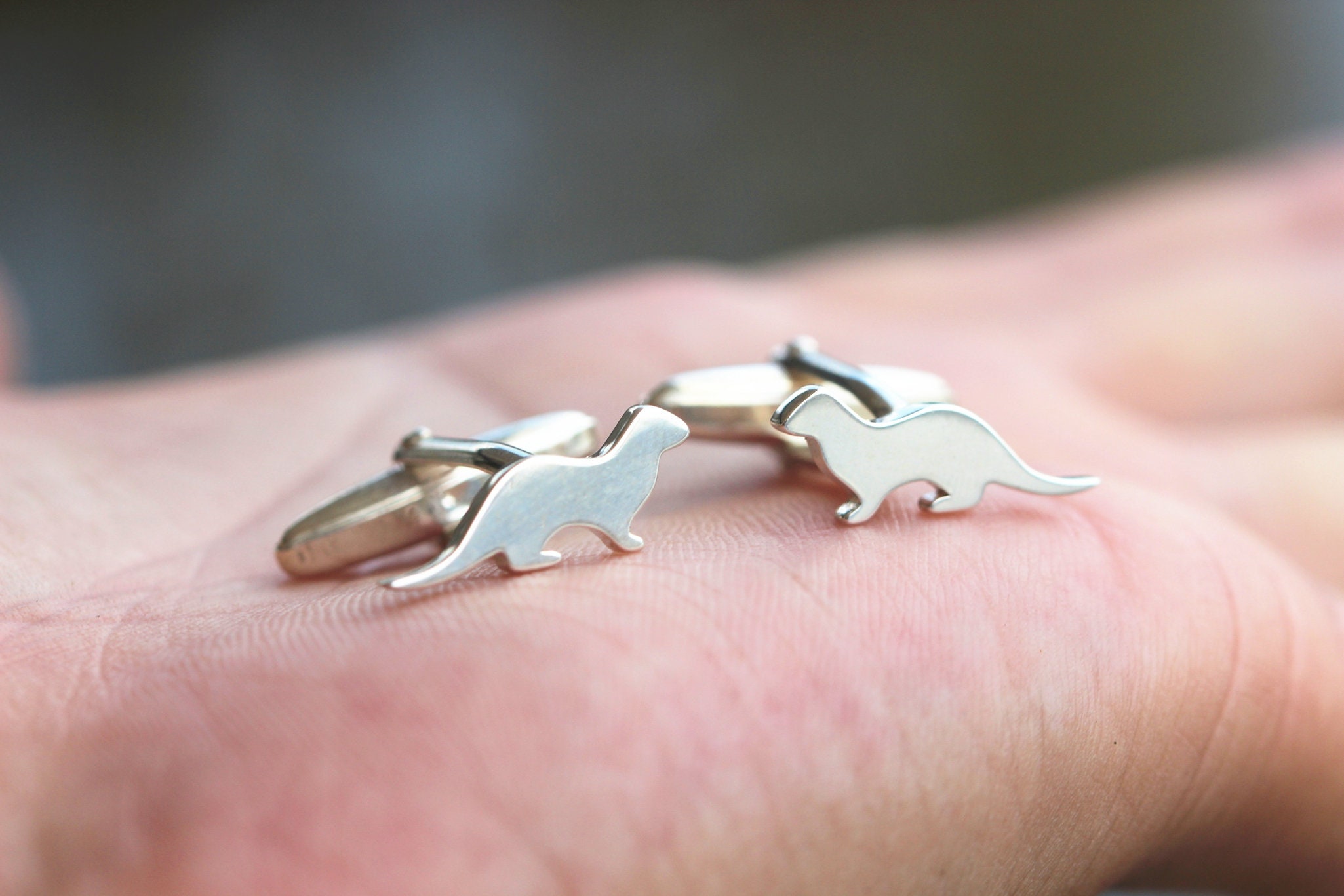 Solid 925 silver Sea Otter Cuff Links Sterling Silver Otter | Etsy