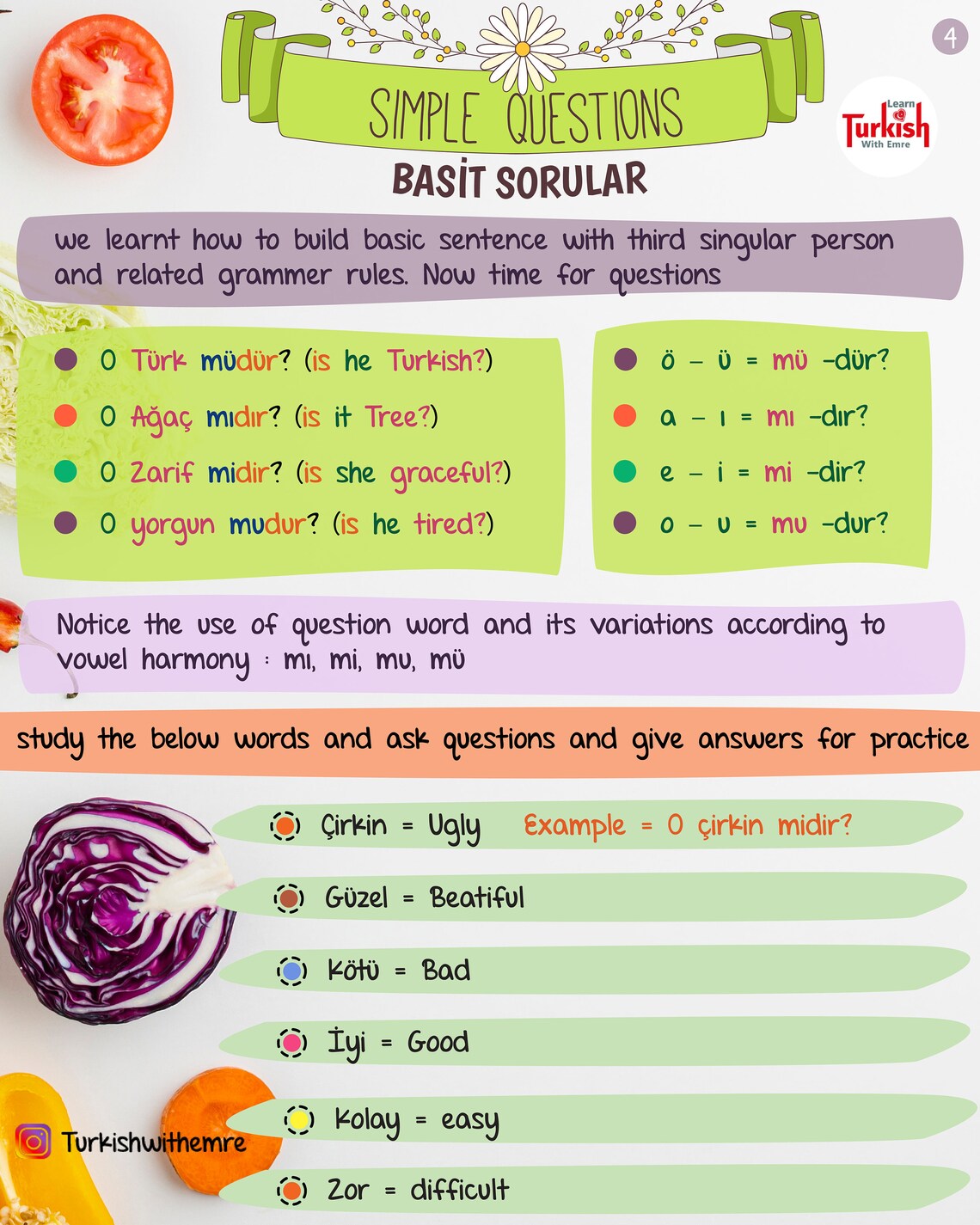 Turkish Grammar Booklet A1 (PDF) - Etsy