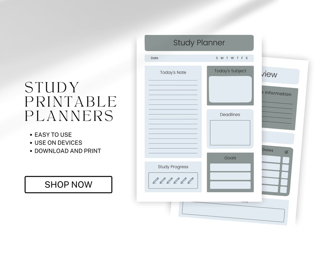 Printable Study Planner Printable Study Tracker Study Plan Effective ...