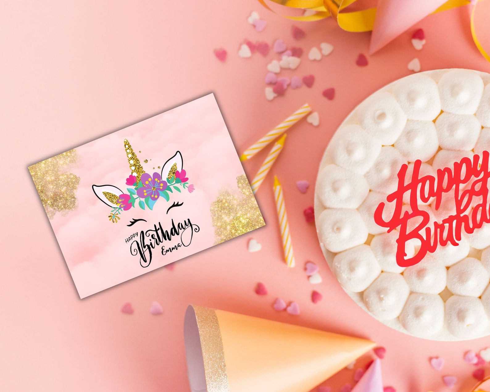 Editable Unicorn Birthday Card Unicorn Birthday Card Unicorn Birthday ...