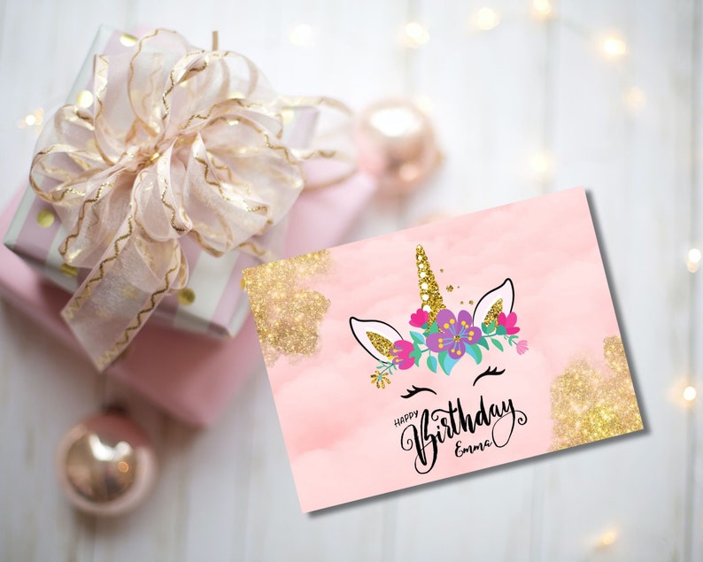 Editable Unicorn Birthday Card Unicorn Birthday Card Unicorn Birthday ...