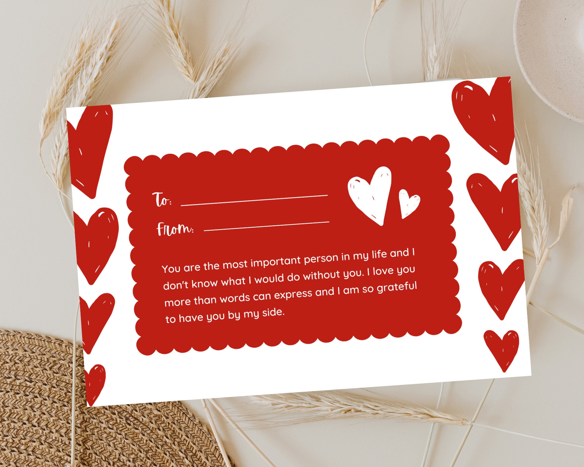 Editable Romantic Card I Love You Card Card for Wife Romantic Greeting ...