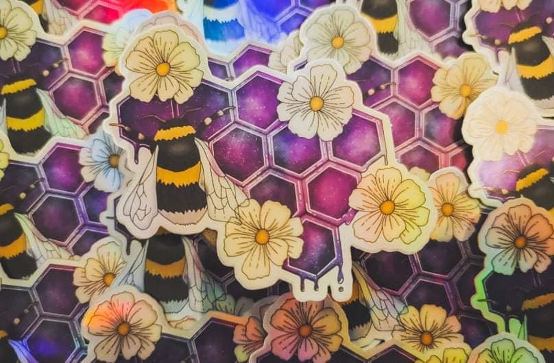 Celestial Honey Bee Vinyl Sticker | Holographic Sticker | Bee Sticker ...