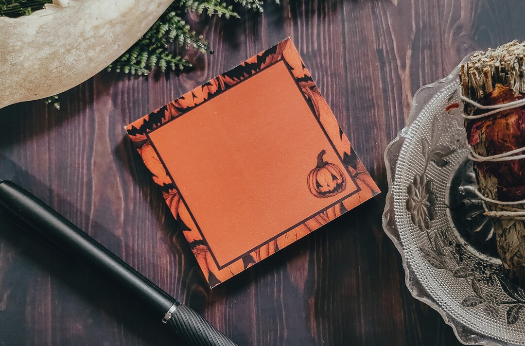STICKY NOTE: Jack-o-lantern Sticky Note Pumpkin Sticky Note Halloween ...