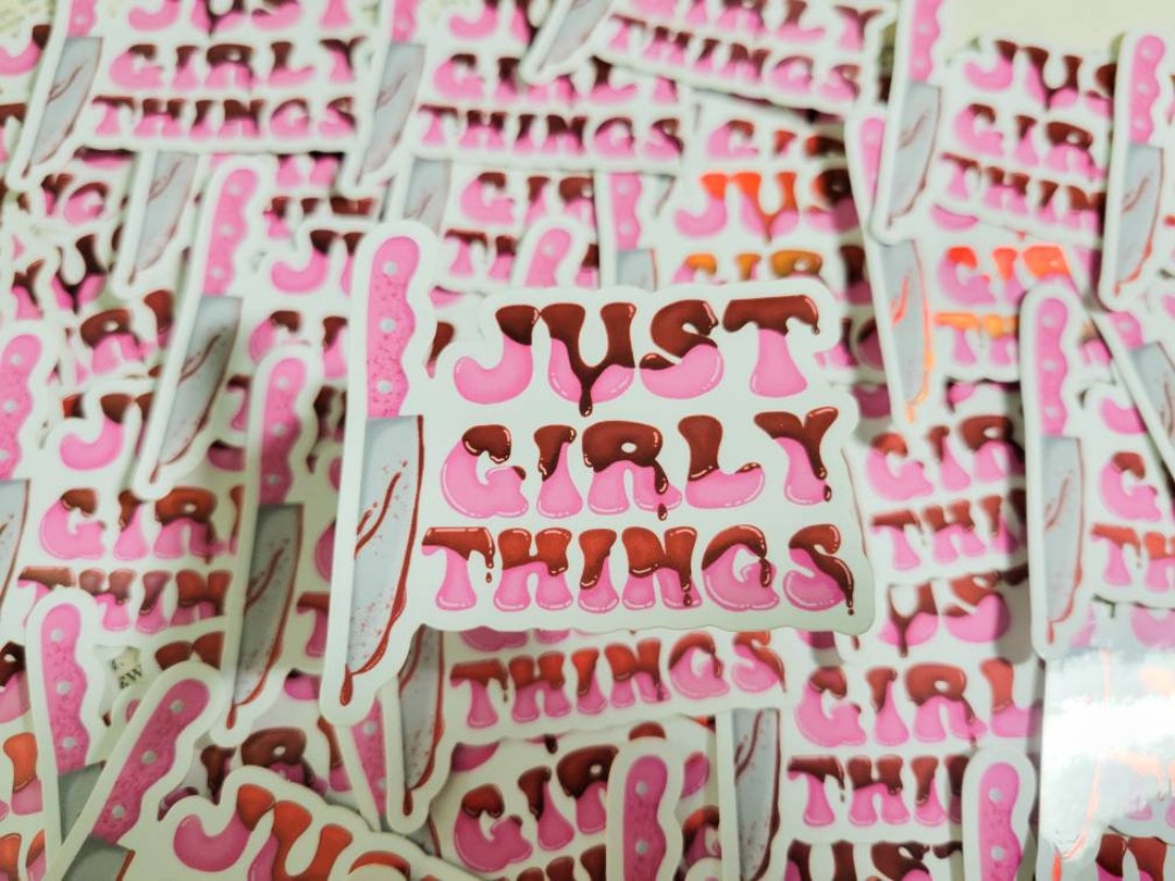 Holographic Just Girly Things Vynil Waterproof Sticker | Girly Sticker ...