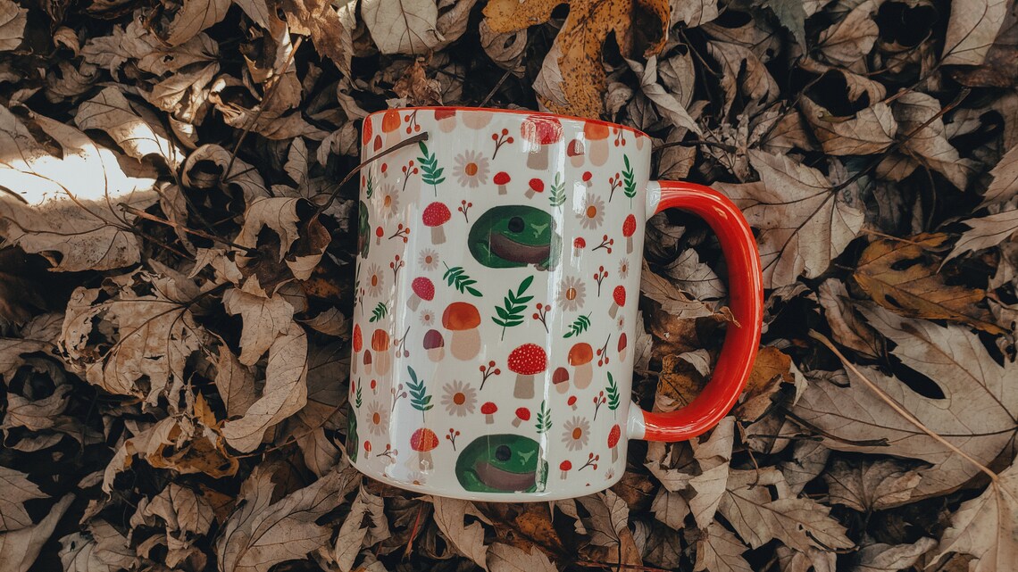 Cottage Core Mug Frog Mug Cottage Core Gifts Mushroom - Etsy