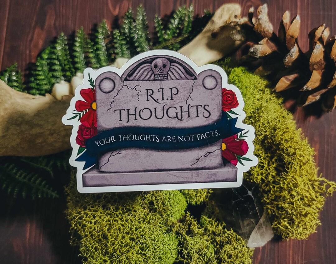 MAGNET: RIP Thoughts Gravestone Magnet| Your Thoughts Are Not Facts ...