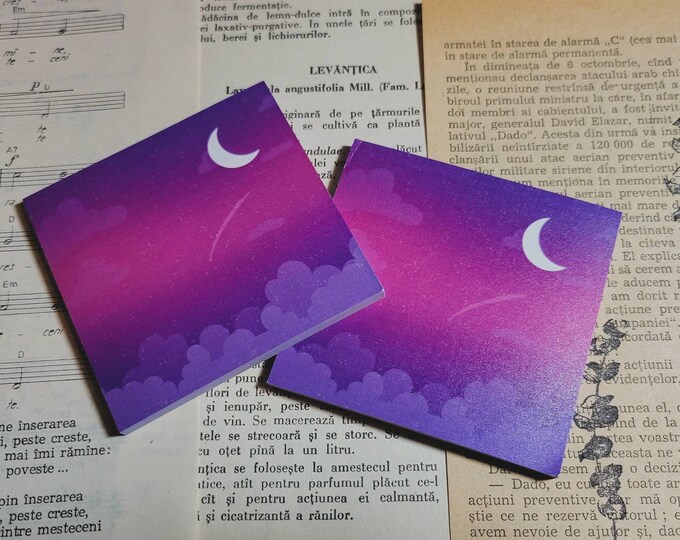 Moon and Clouds Post It Note Celestial Sticky Note Witchy - Etsy