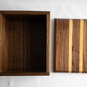 Walnut Keepsake Box With Hickory Detailing | Etsy