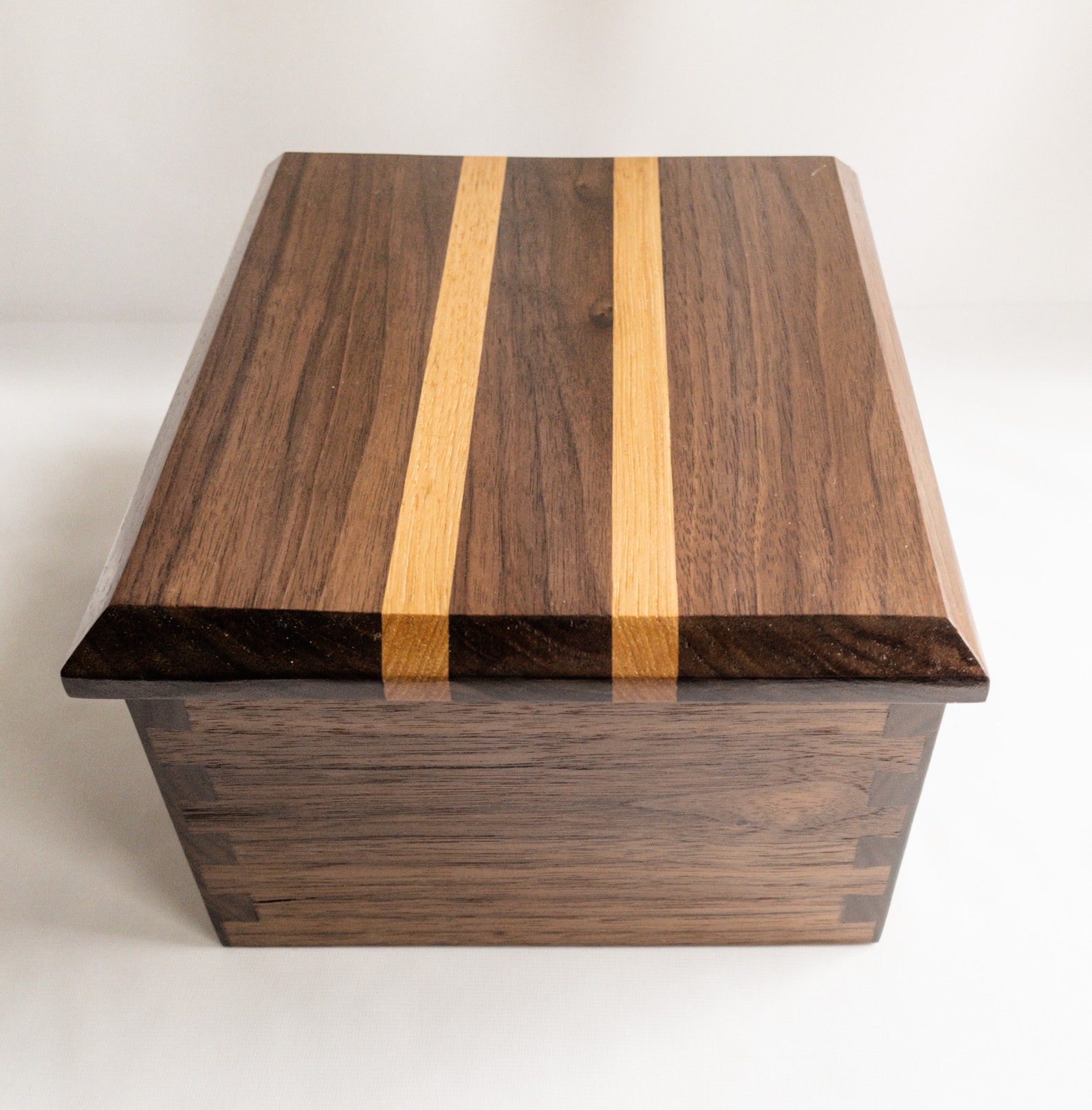 Walnut Keepsake Box With Hickory Detailing - Etsy