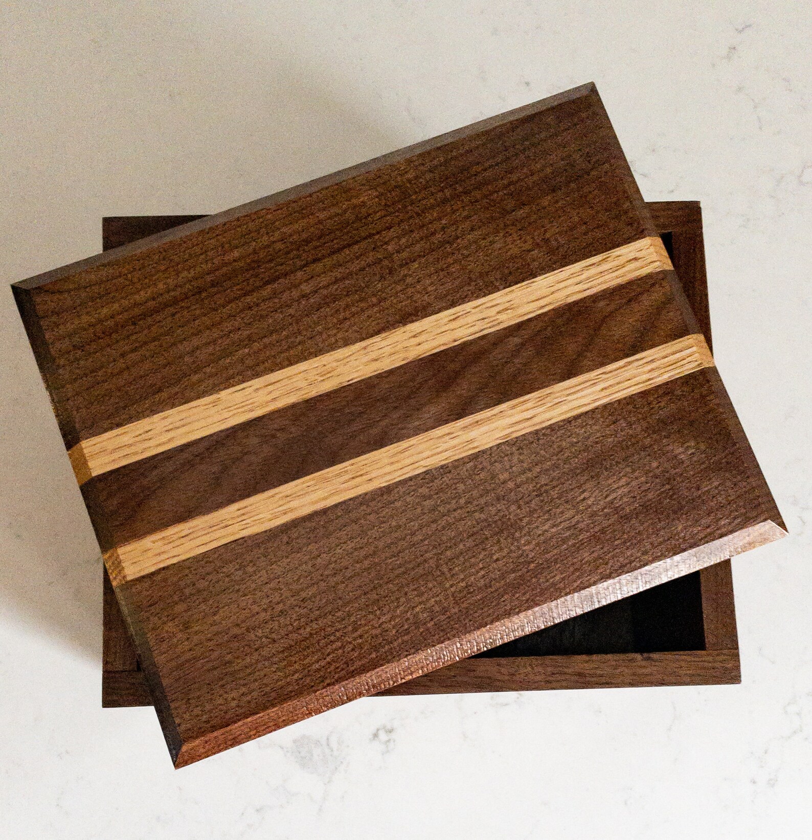 Walnut Keepsake Box With Hickory Detailing - Etsy