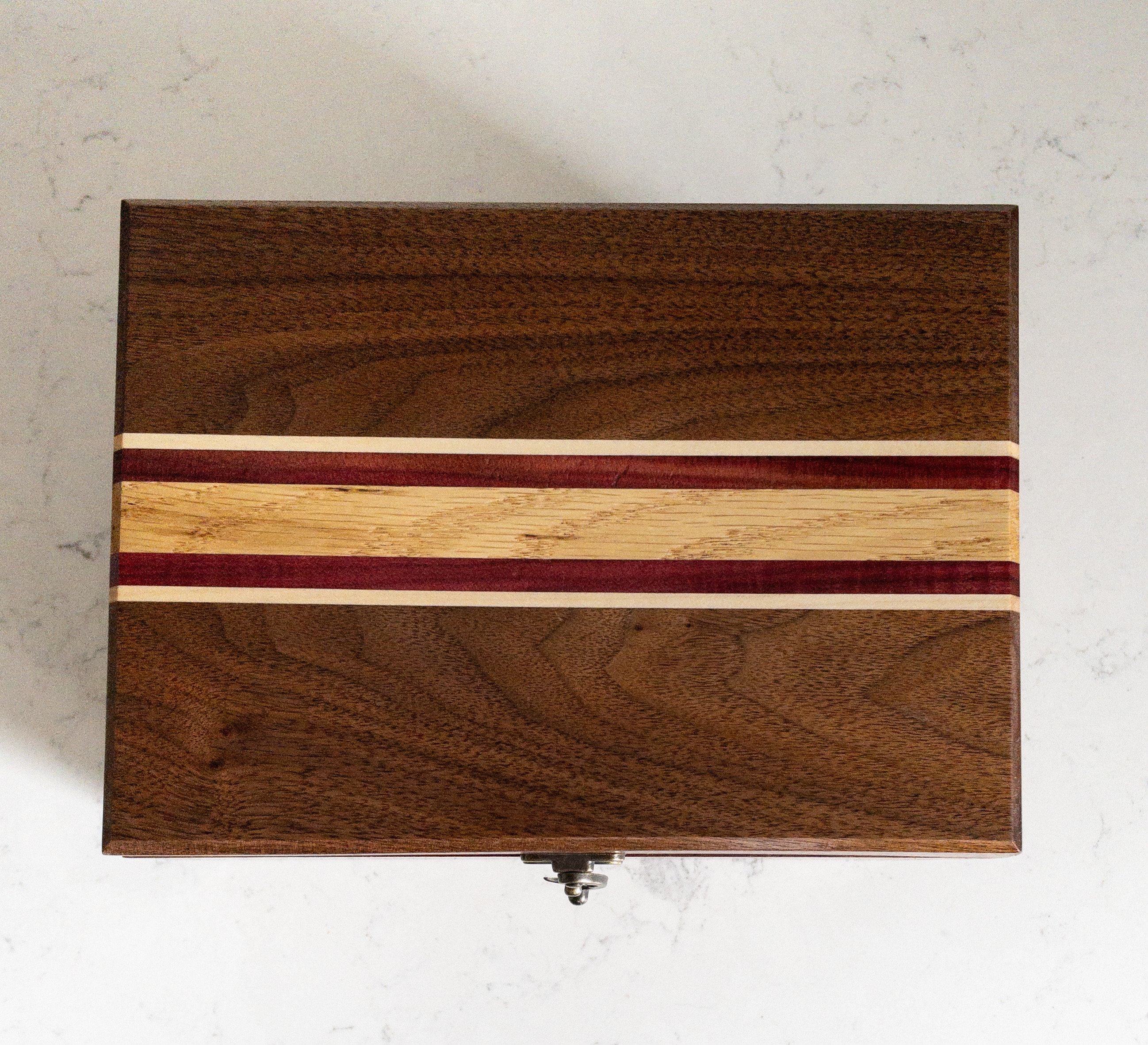 Keepsake Box With Hinged Lid and Decorative Latch, Walnut Keepsake Box ...