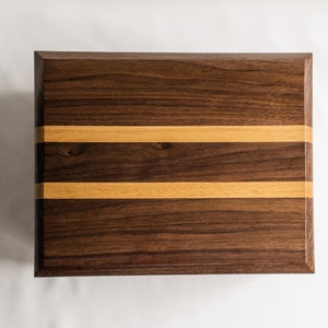 Walnut Keepsake Box With Hickory Detailing | Etsy