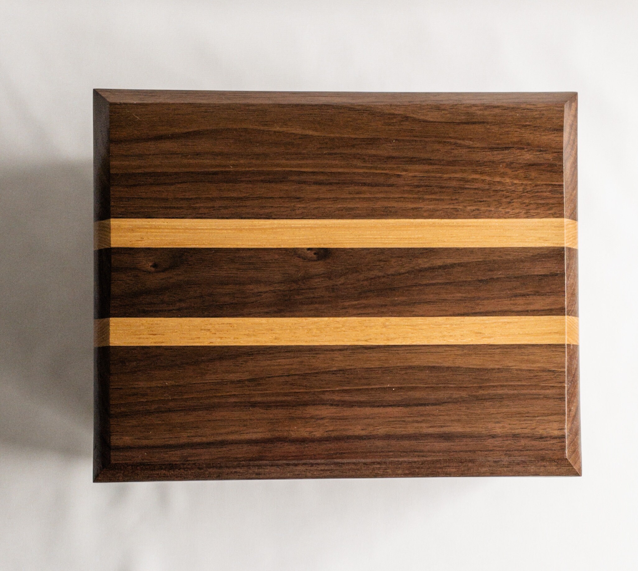 Walnut Keepsake Box With Hickory Detailing - Etsy