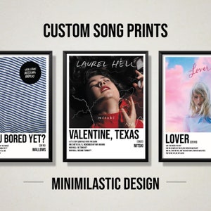 Custom Song Album Cover Wall Poster Minimalist Personalized - Etsy