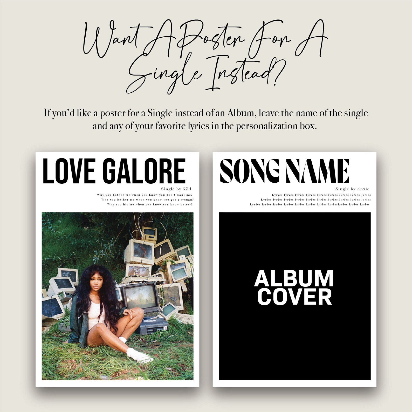 Custom Music Album Wall Poster Vintage Personalized Poster - Etsy