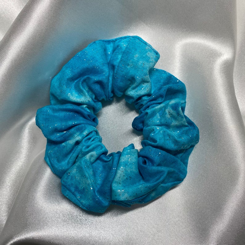 Blue Sparkle Hair Scrunchie - Etsy UK
