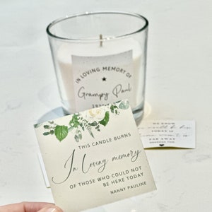 Personalised in Loving Memory Candle Sticker Only - Choice of Design ...