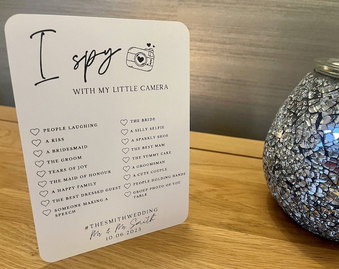 Wedding Game ISPY Kraft Cards Qty 12 Trivia Place Setting Table Vintage ...