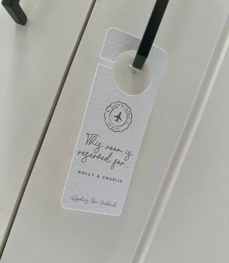 Personalised Hen Weekend Door Hangers: Luxe Textured Card, 4 Designs - Etsy
