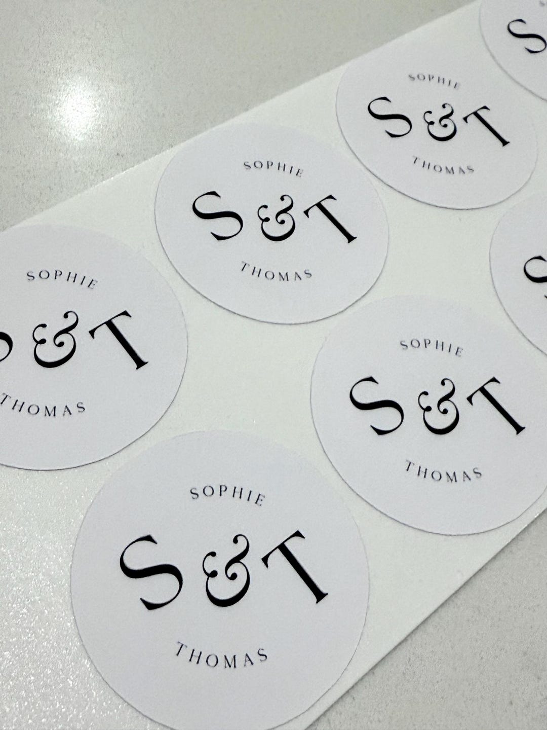 Modern Personalised Wedding Sticker Sheets - Choice of 4 Designs ...