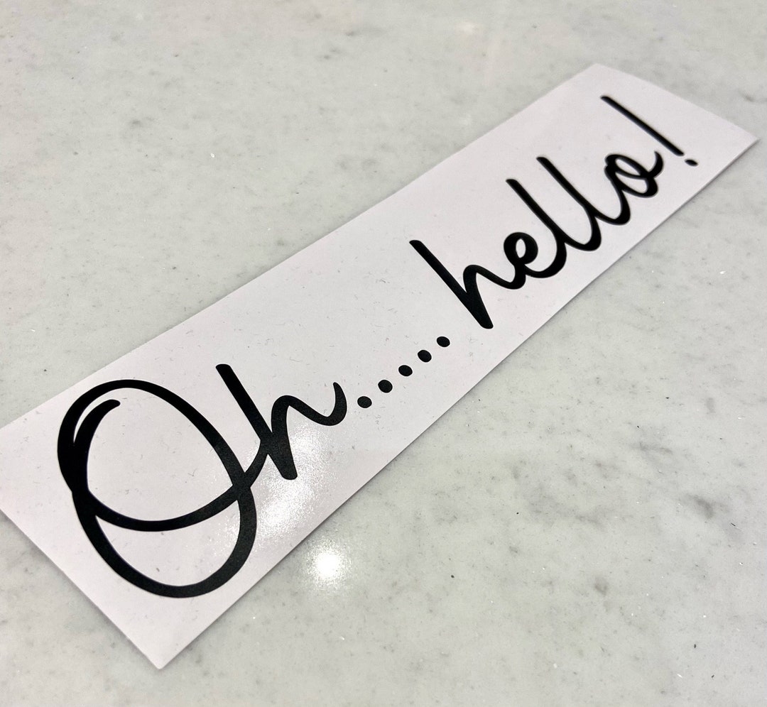 Oh Hello Letterbox Decal: Personalised Vinyl Label - Etsy UK