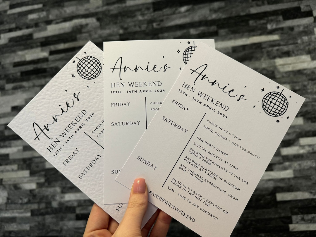 Custom Hen Itineraries - Disco Ball Theme | Hen Weekend Itinerary | Hen ...