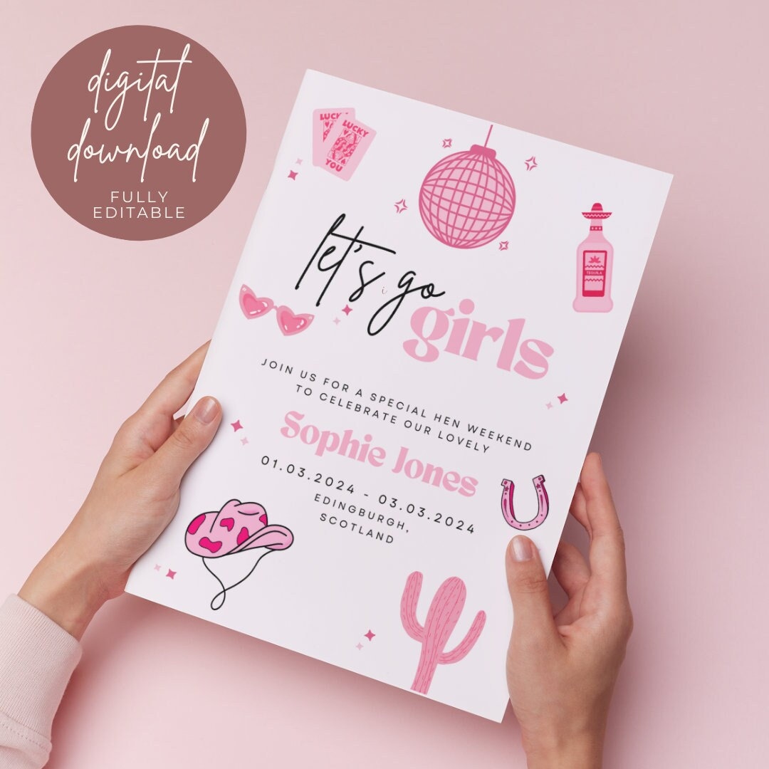 Let's Go Girls Rodeo Hen Itinerary Template | Hen Weekend Itinerary ...