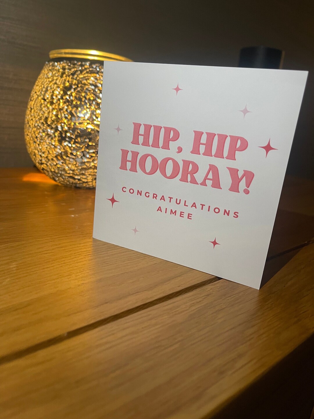 Personalised Congratulations Card: Hip Hip Hooray Design - Etsy