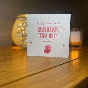 Personalised Bride to Be Card | Bride to Be Card With Ring ...