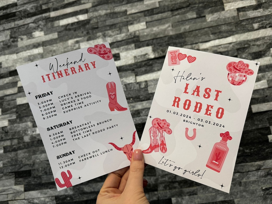 Custom Last Rodeo Hen Party Itinerary: Western Theme - Etsy