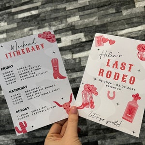 Custom Hen Itineraries Last Rodeo Theme Hen Weekend Itinerary Hen Do ...