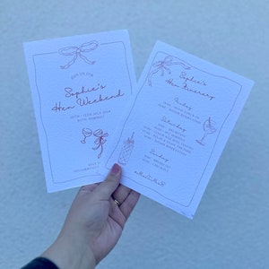 Custom Hen Invite - Bow Theme | She Tied the Knot | Hen Weekend ...