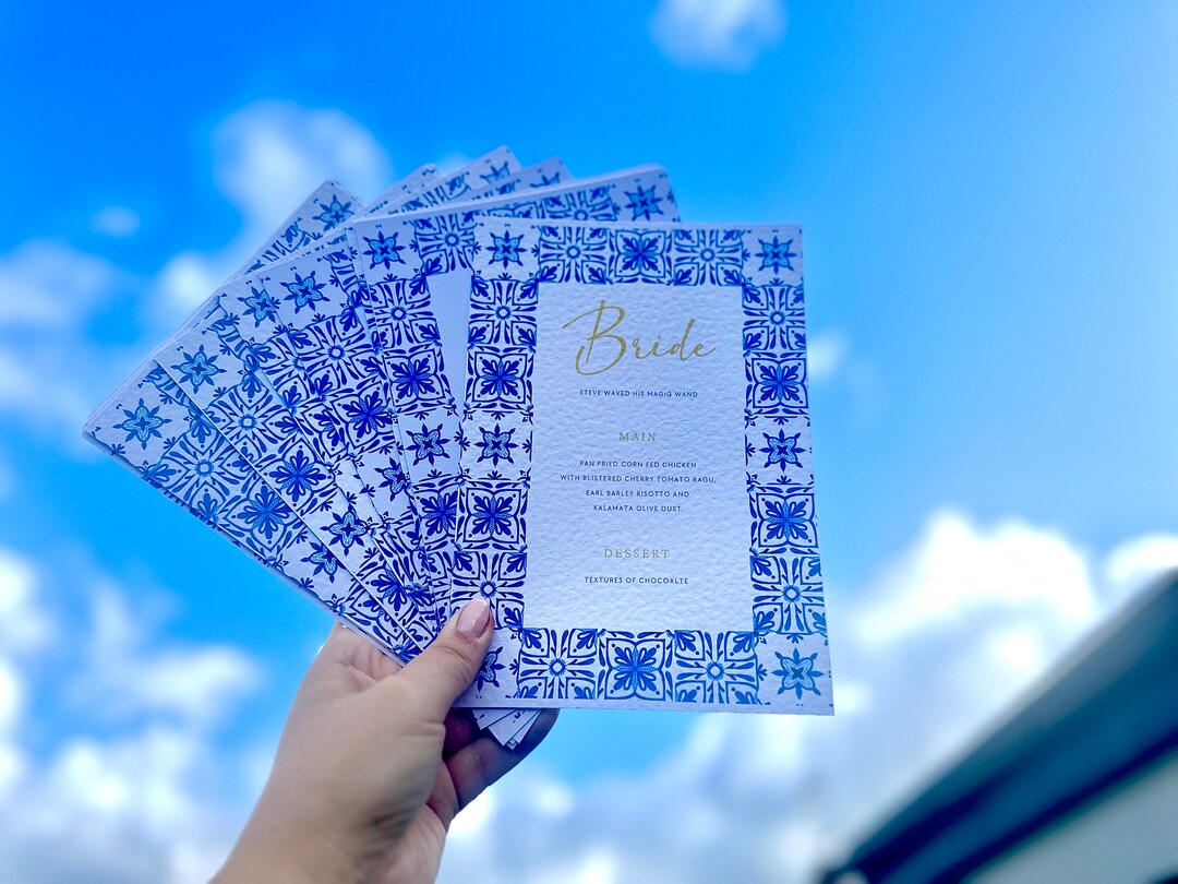 Mediterranean Themed Menu - Personalised With Guests Name | Hen Party Menu | Hen Weekend | Hen ...